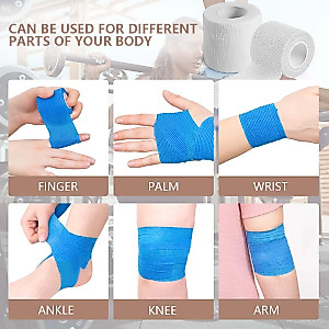 KISEER 15 Pack 2 Inch x 5 Yards White Self Adhesive Bandage Breathable Cohesive Bandage Wrap Rolls Elastic Self-Adherent Tape for Stretch Athletic, Sports, Wrist, Ankle