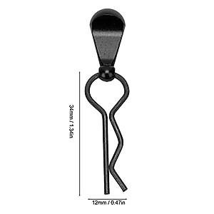 DAUERHAFT RC Car R Clips, Stainless Steel Easy Installation Durable 4Pcs RC Car Body Clip with Aluminum Alloy Handle for 1/10 RC Cars for 1/8 RC Cars(Black)