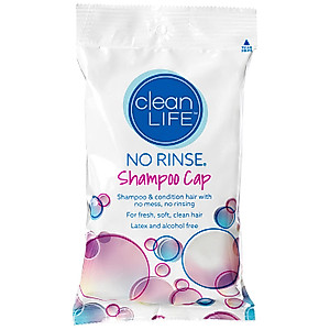 No-Rinse Shampoo Cap by Cleanlife Products, Shampoo and Condition Hair with no Water or Rinsing - Microwaveable, Rinse-Free, Latex-Free and Alcohol-Free