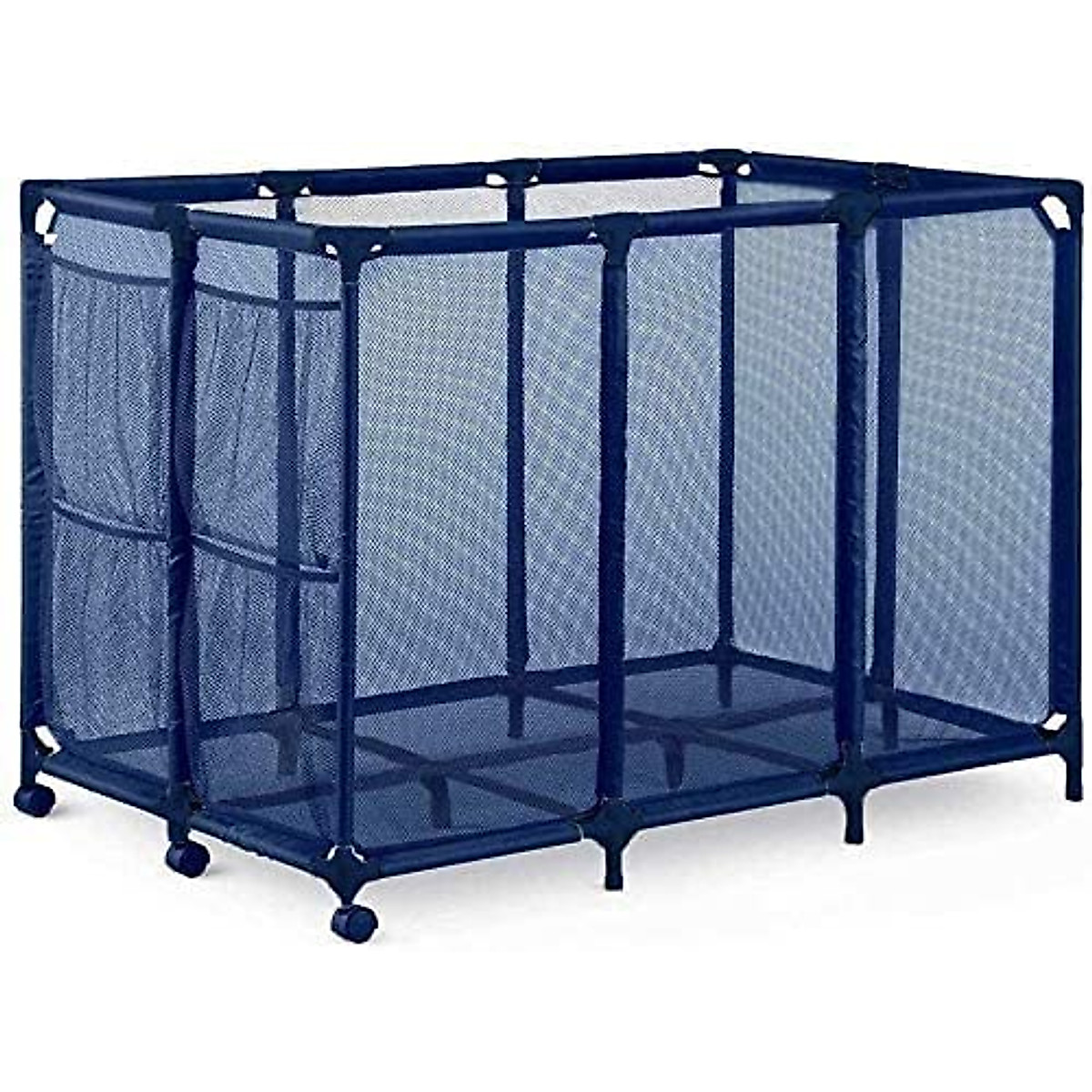 Essentially Yours Pool Noodles Holder, Toys, Floats, Balls and Floats Equipment Mesh Rolling Storage Organizer Bin, Extra-Large, (47.2" W x 30.2" L x 34" H), Blue Style 455119