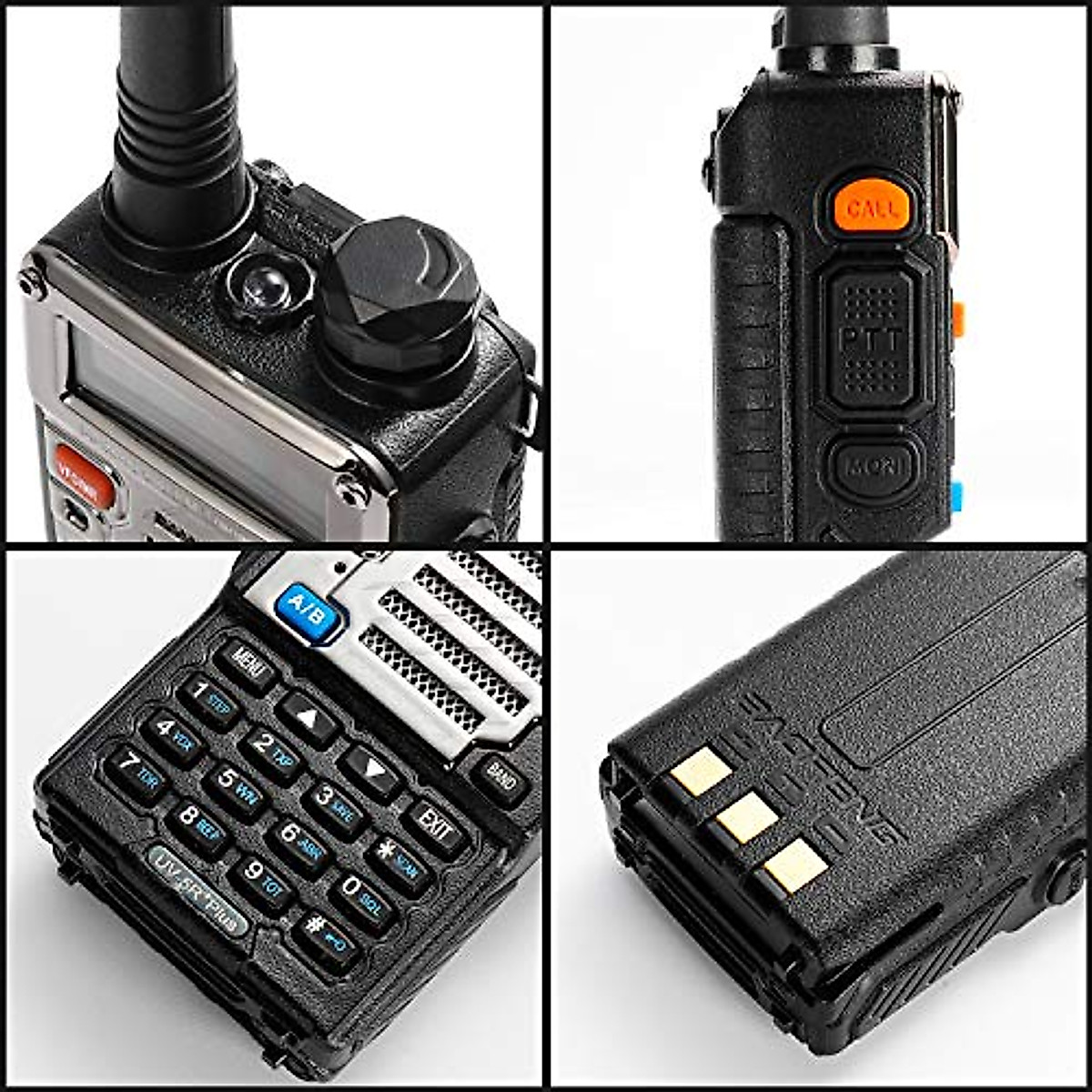 BAOFENG UV-5R+ Plus Two Way Radio, Long Range for Adults Rechargeable with Earpiece, Walkie Talkie for Outdoors, 144-148 420-450MHz, Qualette Series, Black