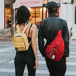 DIME BAGS Hot Box Mini Backpack | Multi Pocket Small Backpack made of Premium Hemp and Recycled Materials | School Backpack or Travel Bag (Black)