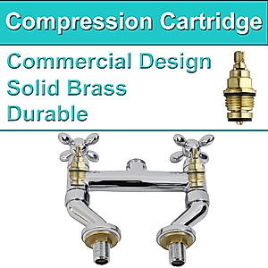 YooGyy Commercial Sink Pre-Rinse Sprayer 4-8 Inch Center Deck Mount 26’’ Height Kitchen Faucet, Dual Hole Dual Handles with High Pressure Pull Down Spray Valve and 10’’ Add on Spout