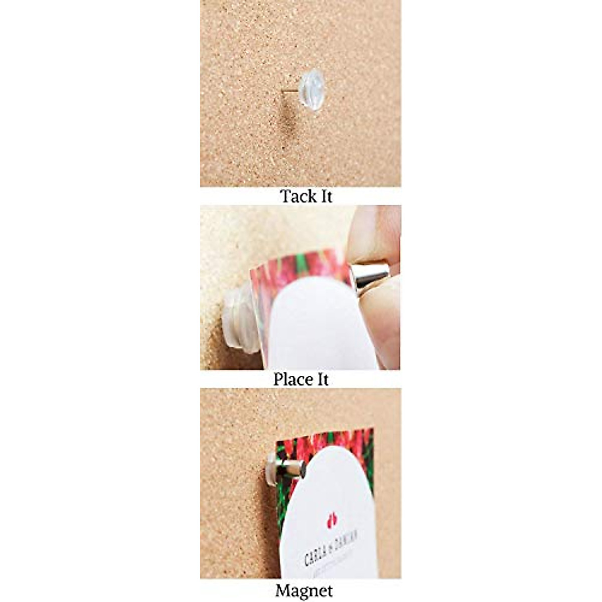 Thumb Tack Magnets, Innovative for Bulletin Office Pin Set, Magnetic Hangers for Class & School & Home, Silver Cylinder, Suitable on Poster, Map, Photo, Picture, Strong Pushpin Tacks - Bullseye Office