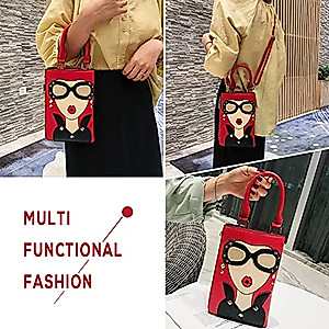 Emprier Women Novelty Lady Face Purse Satchel Bags Funky Personalized Tote Handbags Crossbody Shoulder Bags