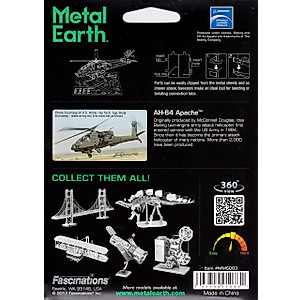 Metal Earth AH-64 Apache 3D Metal Model Kit Fascinations