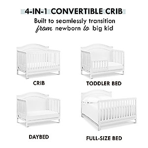 DaVinci Charlie 4-in-1 Convertible Crib in White, Greenguard Gold Certified