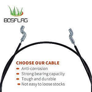 BOSFLAG 762259MA Auger Clutch Cable Replaces Murray 762259MA, 1501124MA, 762259, 1501124 for Murray 7524ES, 824ES, BL924R, HN421, MN421, PM40, PSB210, SN421, ST661BS 21" Single Stage Snowthrowers