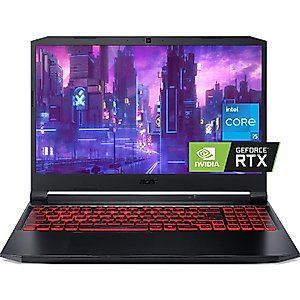 acer Nitro 5 15.6" 144Hz FHD Gaming Laptop, Intel Core i5-11400H(6-Core), NVIDIA GeForce RTX 3050Ti, 16GB RAM, 512GB NVMe SSD, WiFi 6, Backlit Keyboard, HDMI, Type-A&C, Win 11 H, w/CUE Accessories