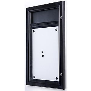 Weather Resistant, Magnetic Surface, Bulletin Board with Swing-Open Locking Door, Wall Mounted, Matte Black Finish Aluminum Frame, with Header, for Indoor Or Outdoor Use