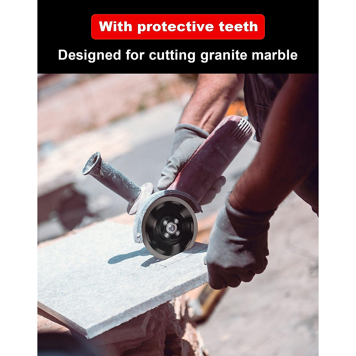 Casaverde 6" Granite Blade，Turbo Diamond Blade with Removable 5/8-11 Thread Cuts for Granite,Marble,Engineered Stone and Ceramic Tiles