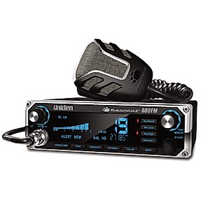 Uniden Bearcat 880FM CB Radio, 40 Channels with Dual-Mode AM/FM, Large Easy-to-Read Backlit 7-Color LCD Display, Backlit Knobs/Buttons, NOAA Weather Alert, PA/CB Switch, and Wireless Mic Compatible