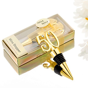12PCS 50th Birthday Wine Stopper for 50th Birthday Party Favors Gifts Souvenirs Decorations And 50th Wedding Anniversary for Guest with Individual Gift Package (12, 50)