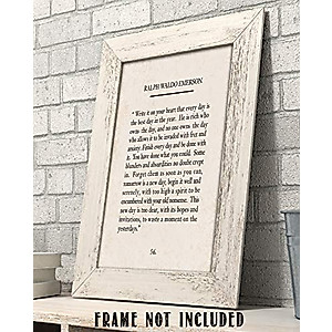 Write It On Your Heart - Motivational Wall Decor Print, Ralph Waldo Emerson Quotes Wall Art For Living Room Decor, Office Decor, and Study Wall Decorations. Unframed Poetry Wall Art Print- 8x10”