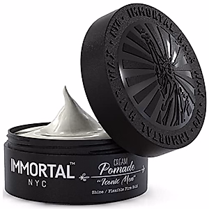 IMMORTAL NYC Hair Styling Pomade - Iconic Man, Flexible Medium Hold, Low Shine Pomade - Mens Water Based, No Residue Hair Balm - All Natural Pomade Cream for All Hair Types