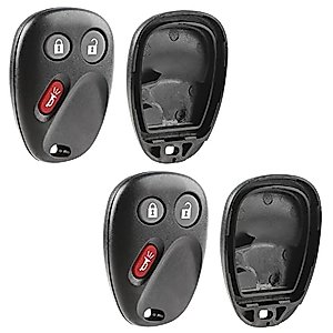 Replacement for Cadillac Chevrolet GMC Pontiac 2003-2007 3-Button Keyless Entry Remote Shell Pad Case PN: 21997127 LHJ011 (Set of 2)