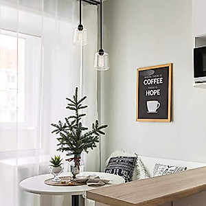 VILUXY Vintage Glass Pendant Light, Single Hanging Pendant Lighting, Black with Clear Glass Shade Classic for Farmhouse, Entryway, Dining Room, Kitchen Island, Foyer