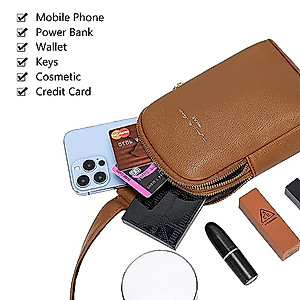 Haytijoe Small Sling Bag, Fanny Pack Purse Vegan Leather Crossbody Bags for Women, Gifts for Her (Brown)