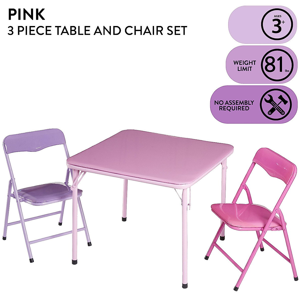 Heritage Kids 3Piece Table & Chair Set, Pink, 3 Piece