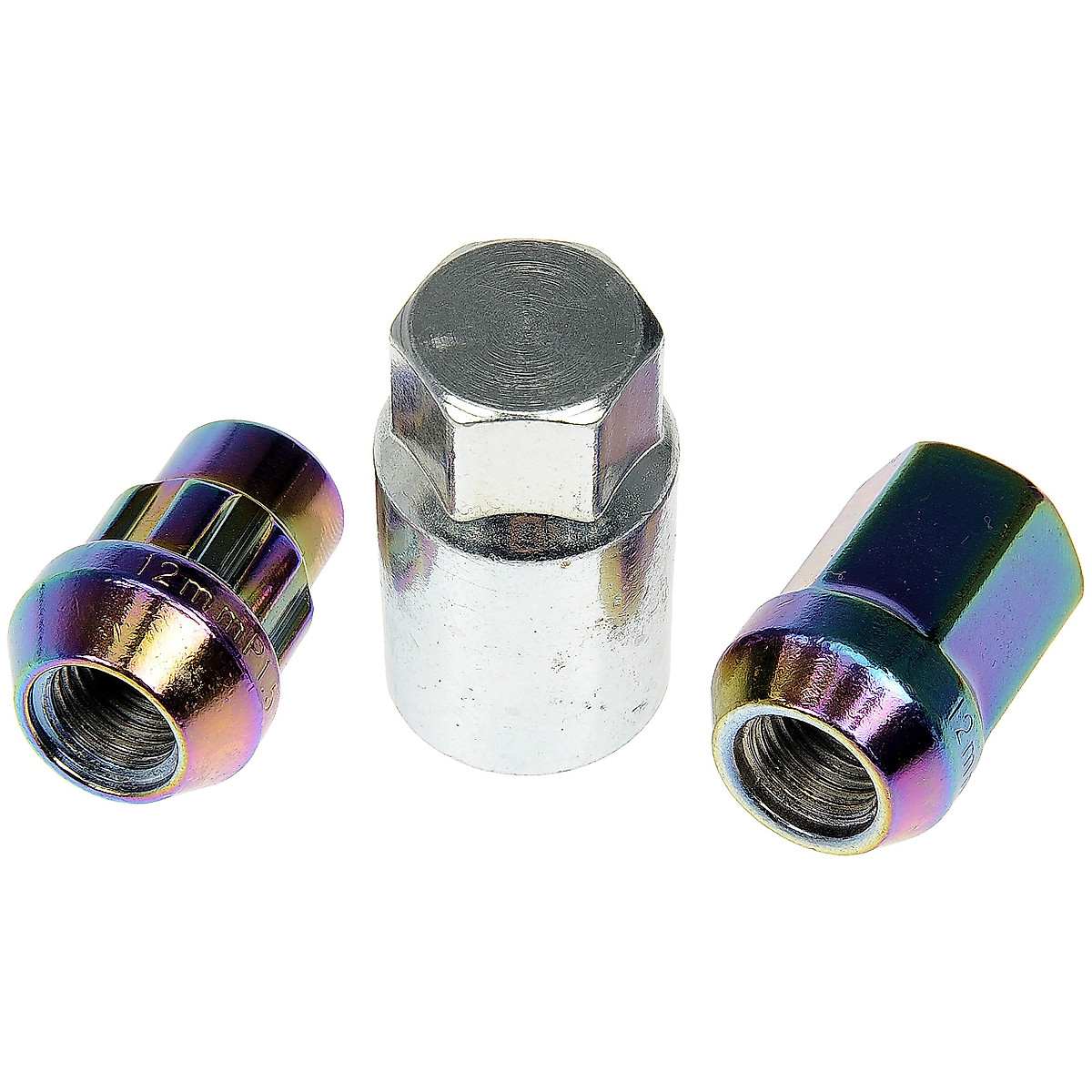 Dorman 713-375G Rainbow/Neo-Chrome Acorn Wheel Nut Lock Set Compatible with Select Models, 20 Pack