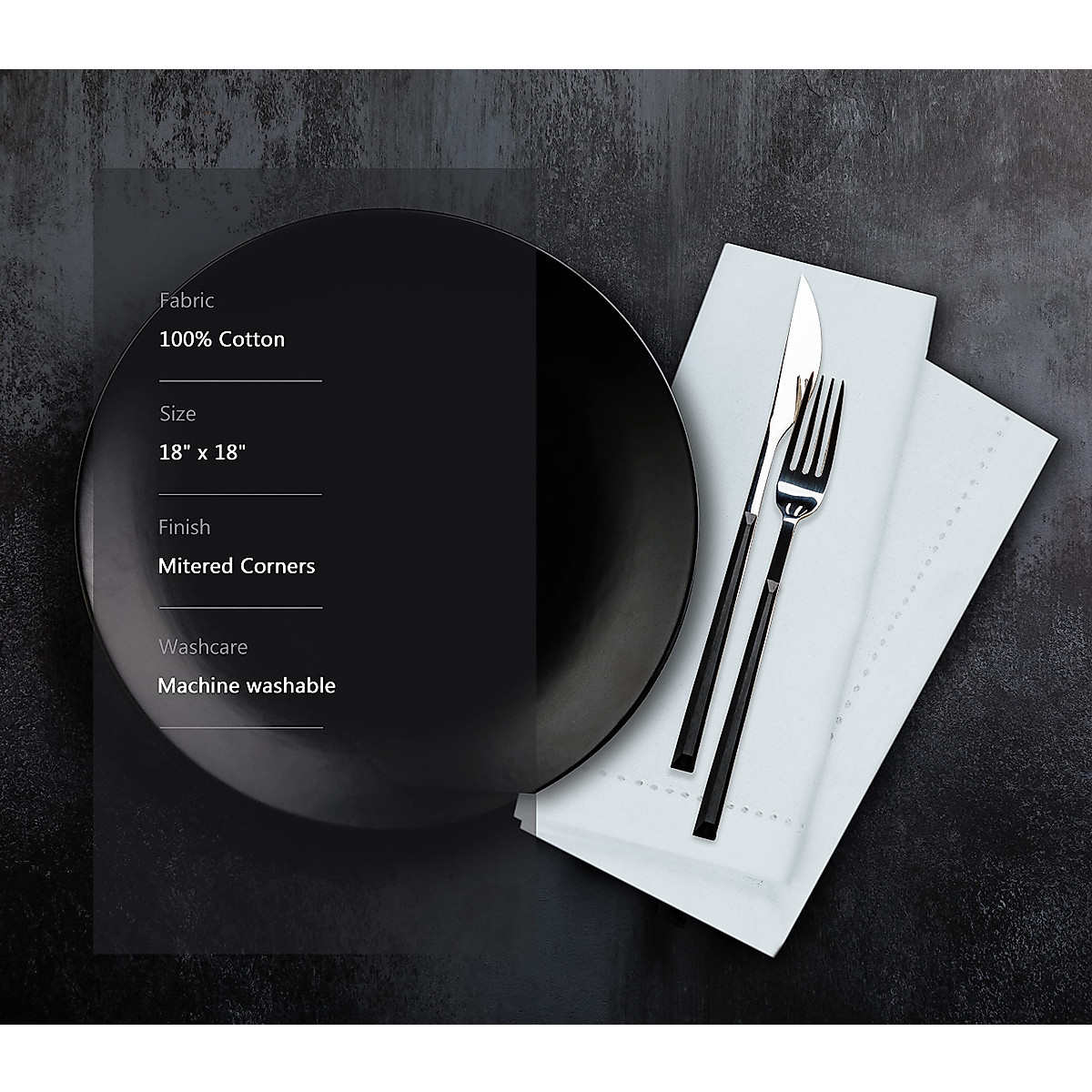 PurpleEssences Set of 12 Hemstitch Cloth Dinner Napkins 100% Cotton - Soft Durable Washable -Ideal for Wedding Fall Thanksgiving and Christmas - Perfect Everyday Use Table Linen 18x18 - White