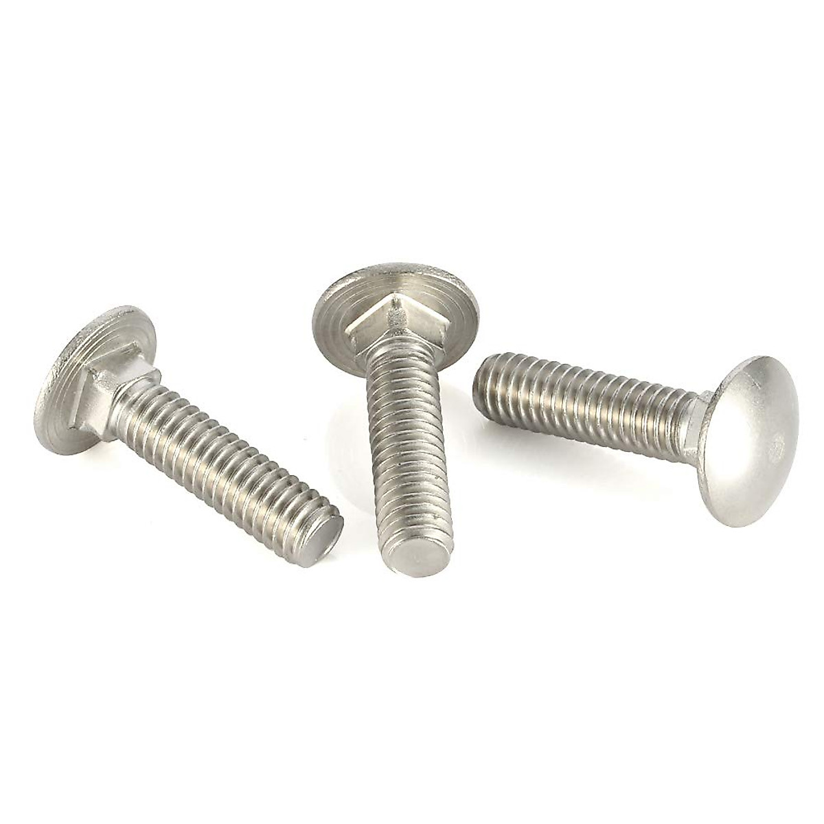 1/4-20 x 3/4" (1/2" to 6" Available) Carriage Bolts Screws, Stainless Steel 18-8 (304), Round Head, Square Neck, Fully Threaded, 25 PCS