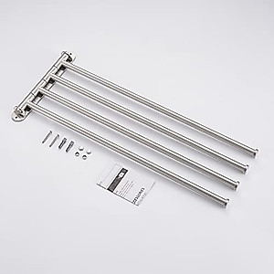KES Swivel Towel Bar 19.5" 4-Arm Extra Long, Swing Out Towel Rack for Bathroom Wall, Hand Towel Holder for Multiple Towels, SUS304 Stainless Steel Brushed Finish, A2103S4L50-2
