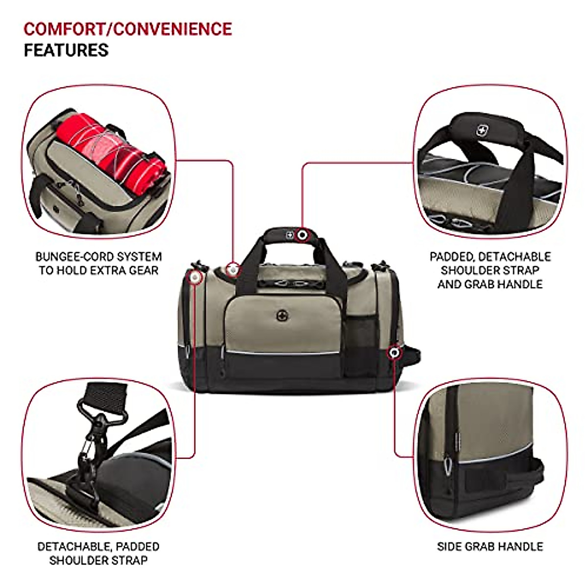 SwissGear Apex Travel Duffle Bags, Pewter Dobby, 20-Inch