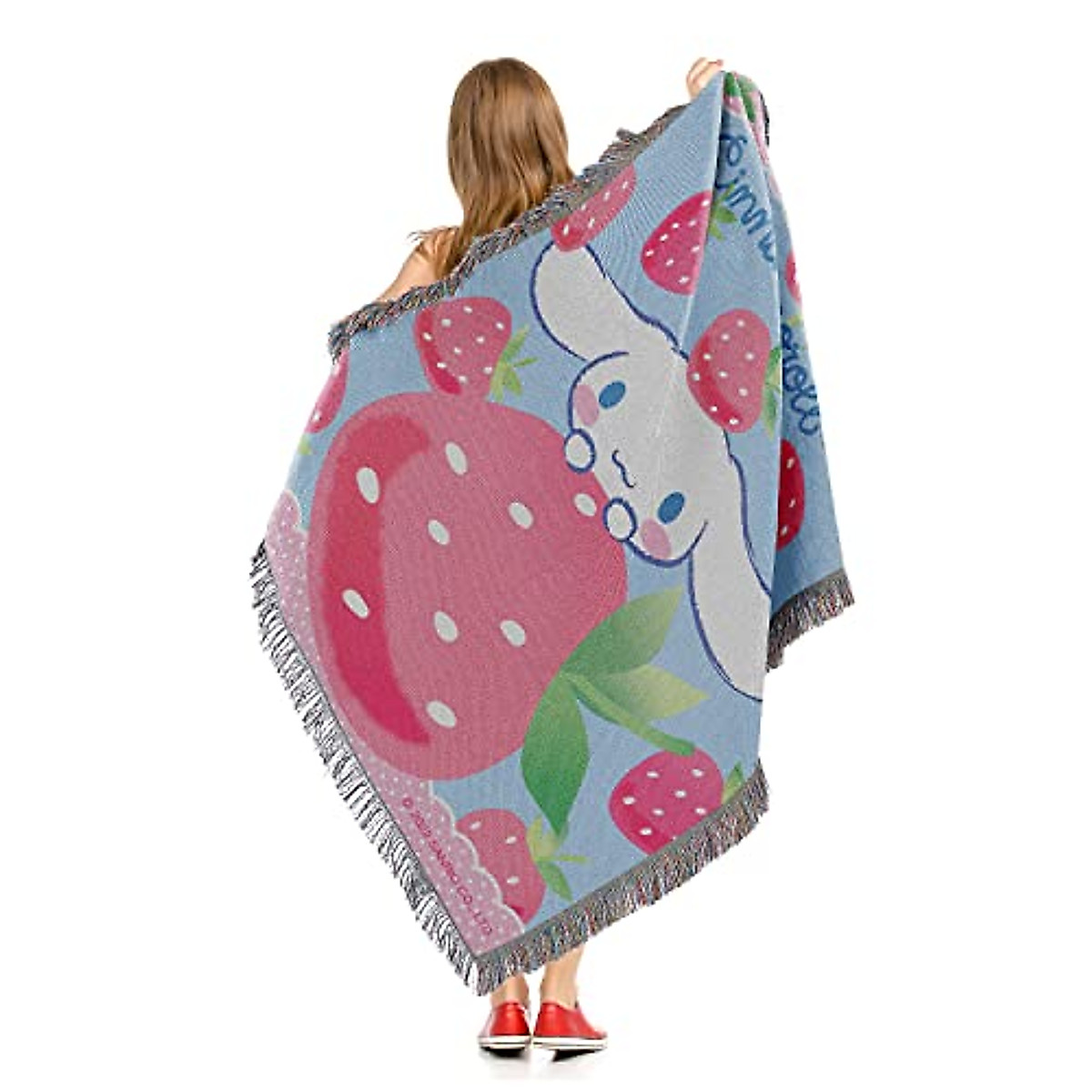 Northwest Woven Tapestry Throw Blanket, 48" x 60", Cinnamoroll Strawberry Surprise