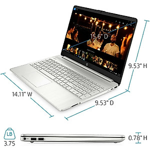 HP 15 15.6" HD Business Laptop Computer [Windows 11 Pro], Octa-Core AMD Ryzen 7 5700U (Beat Beats i7-10510U), 32GB RAM, 1TB PCIe SSD, Numeric Keypad, Wi-Fi 6, HDMI, USB, Long Battery Life, w/Battery