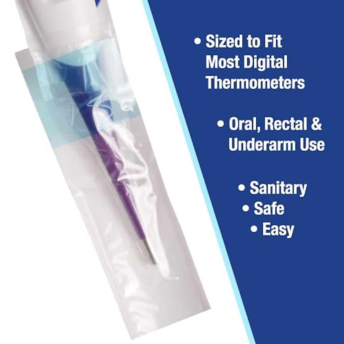 MABIS Disposable Probe Covers for Digital Thermometers, Box of 100, FSA Eligible, Can be Used Orally, Rectally or Under the Arm