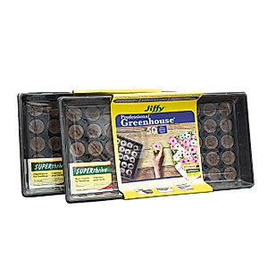 Ferry Morse Jiffy Seed Starting Kit, 50 Cell 42mm Peat Pellets (2 Pack)