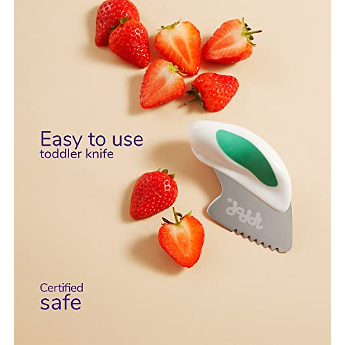 Doddl Food Knife for Children, Toddlers or Babies 12 Months + | Promotes Self Feeding Helping Your Child to Use Silverware Utensils in The Right Way (Lime Green)