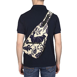 AJUNJUNPAI Halloween Bat Flower Shoulder Bags Mini Sling Bag Crossbody Fashion Chest Daypack For Men Women Outdoor Cycling Hiking Travel