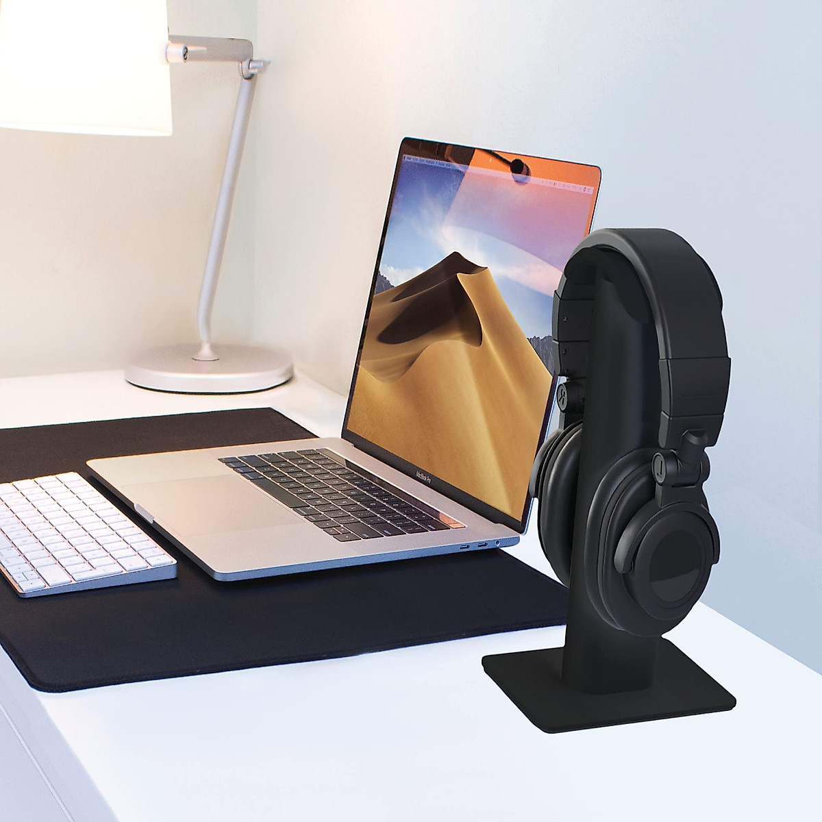 Kanto H2 Premium Universal Headphone Stand with Curved Silicone Padding for On and Over Ear Headphones | Black