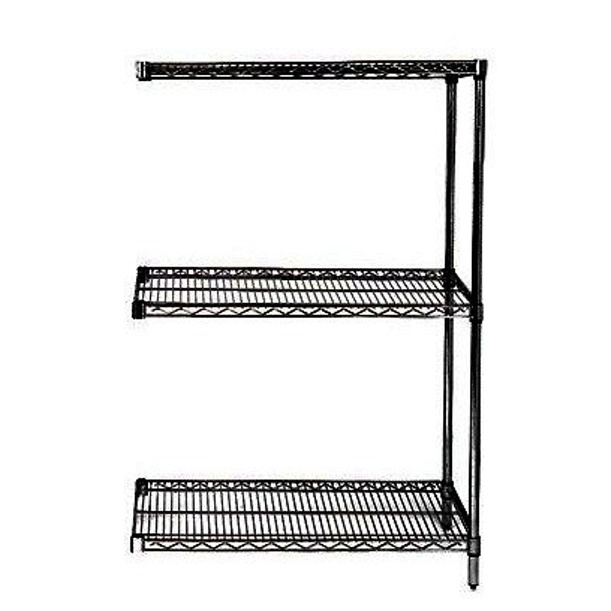 Omega 21" Deep x 36" Wide x 54" High 3 Tier Black Add-On Shelving Unit