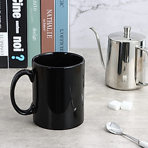 SHOWFULL Large Coffee Mugs, 22 OZ(650ml) Extra Coffee Mug Set of 2, Smooth Ceramic Boss Cups, Big Capacity and Large Handle, for Dad Men, Black