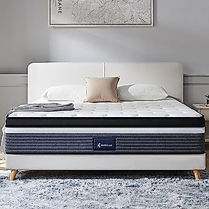Full Mattress, Ssecretland 12 inch Individually Wrapped Coils Innerspring Mattress, Pocket Spring Hybrid Mattresses with CertiPUR-US Certified Foam, Plush Yet Supportive