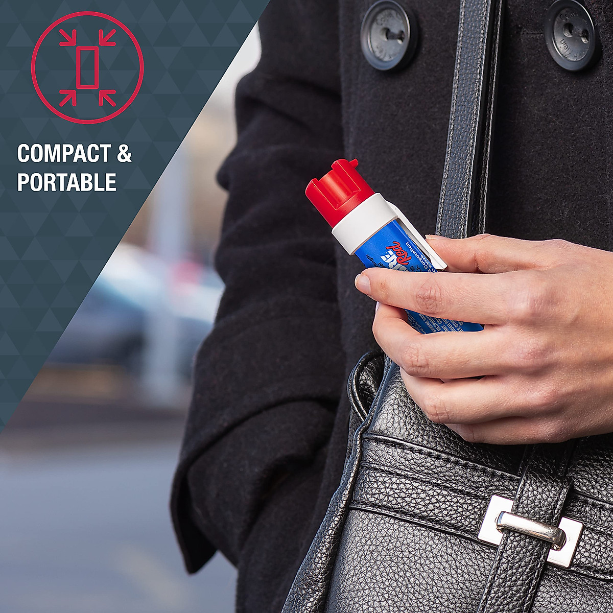 SABRE Pepper Gel With Attachment Clip, 35 Bursts (5x The Competition), 12-Foot (4-Meter) Range, Gel Is Safer, UV Marking Dye, Twist Lock Safety, Patriotic Design