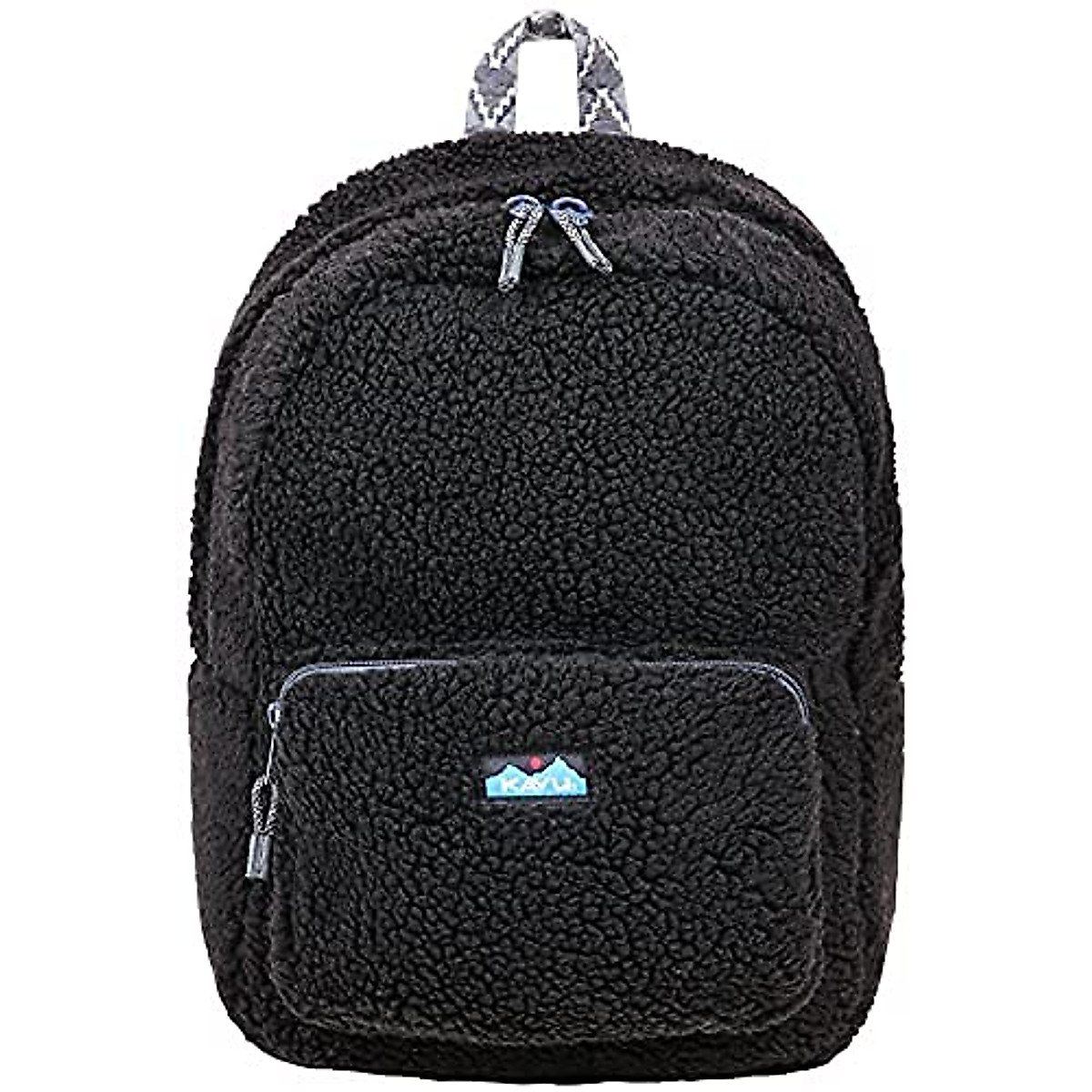KAVU Pack Fleece Backpack Furry Sherpa Bag For School Kids and Travel - Jet Black