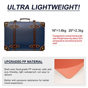 urecity Vintage and Cute Carry-on Overnight Case Non-wheeled Mini Leather Trunk Suitcase with Shoulder Strap