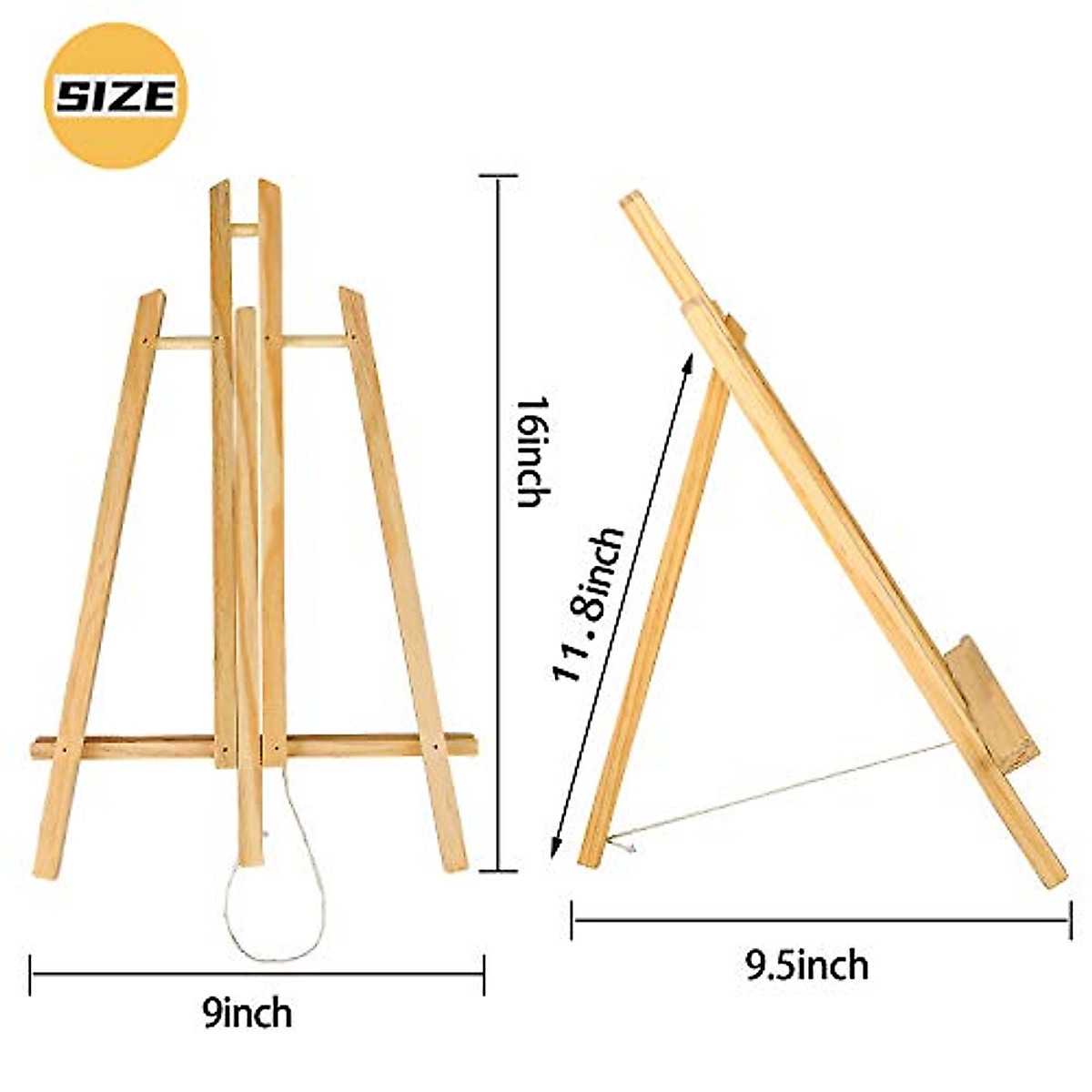 8Pack Wooden Easel,16"Easel Stand,Easel for Painting canvases, Art, Crafts, Tripod, Painting Party. (4)