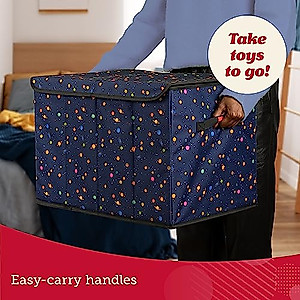 Lusso Gear Kids Toy Box Storage for Girls & Boys, Toy Chest, Toy Organizers and Storage Bins, Extra Large Toy Box for Baby, Collapsible Children Toy Storage With Lid for Nursery or Playroom (Planets)