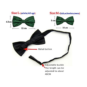 TINYHI Men's Pre-Tied Satin Formal Tuxedo Bowtie Adjustable Length Satin Bow Tie Black One Size