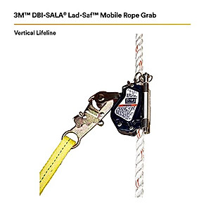 3M DBI-SALA Lad-Saf Hands Free Mobile Stainless Steel And Thermoplastic Rope Grab