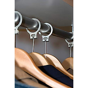 Wood Security Suit Hanger w/Solid Wood Bar & Anti-Theft Nail Hook, (Box of 50) Space Saving 17 Inch Flat Wooden Hangers w/Natural Finish & Notches by The Great American Hanger Company
