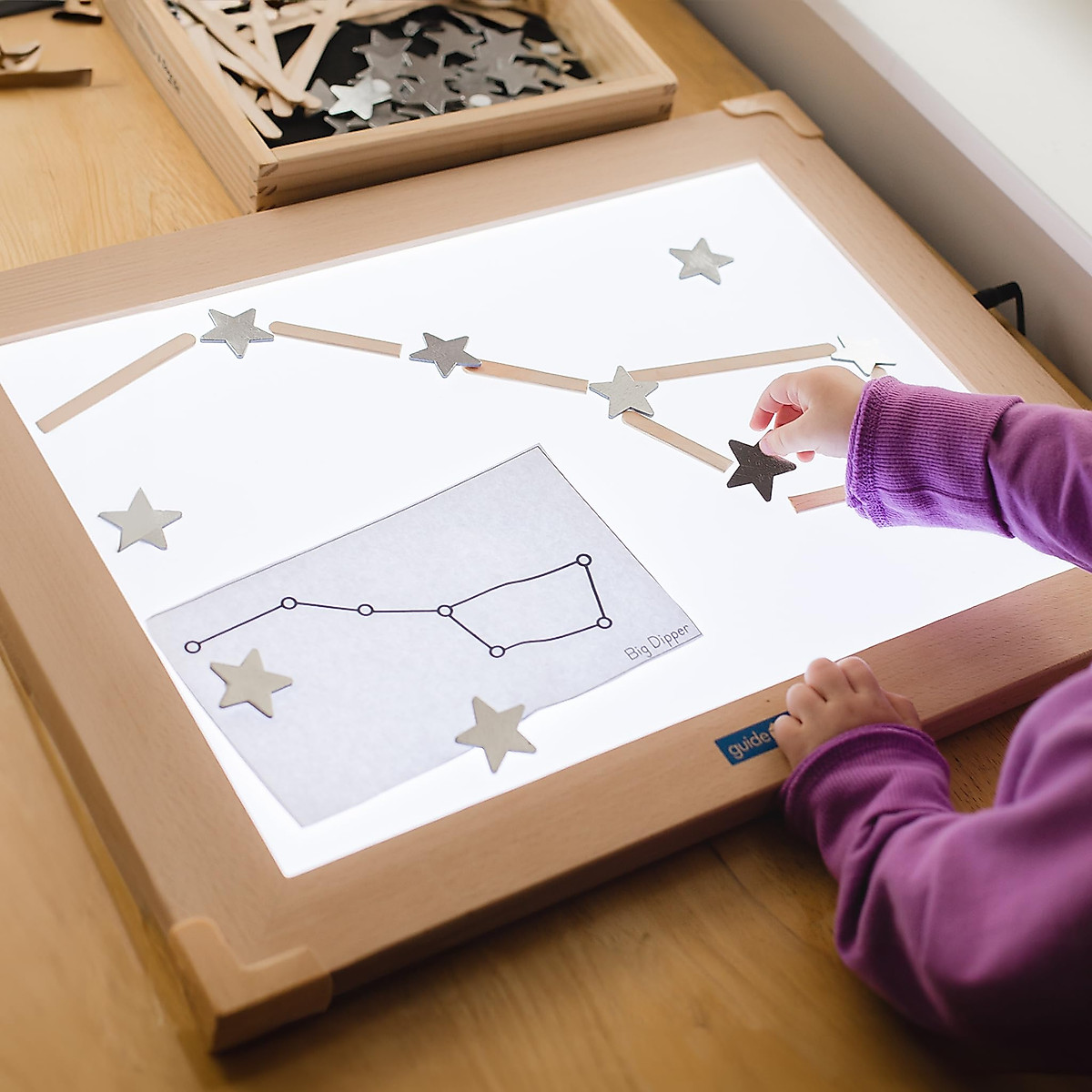 Guidecraft LED Tabletop Lightbox: Kids Learning and Educational Accessory, Sensory and Light Play Table