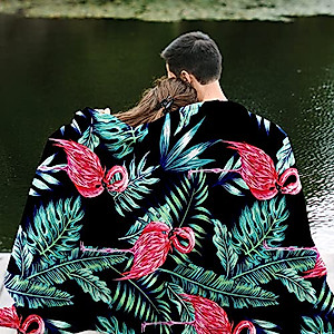 Ptvaivi Plush Fleece Flannel Blankets, Super Soft Lightweight Throw Blanket 50x60 Inch Warm Cozy Blanket for Travel Camping Car (Pink Flamingo)