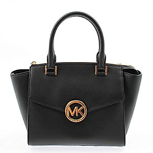 Michael Kors Hudson Medium Satchel in Saffiano Leather 35S6GHUS2L (Black)