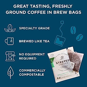 Steeped Coffee Single Serve Coffee Packets - Eco-friendly Individual Instant Coffee Tea Bags - Perfectly Brewed in Minutes, Just Add Water (Variety Pack)(8 Pack)